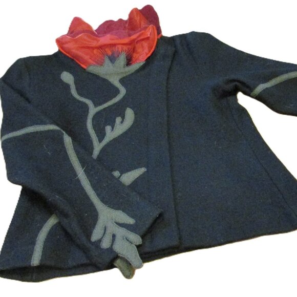 Covelo | Jackets & Coats | Covelo Clothing Poppy Black Wool Art Deco ...